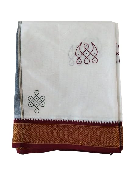 Buy Hastha Kolam Calling Hand Block Printed Dhoti/Veshti at Amazon.in