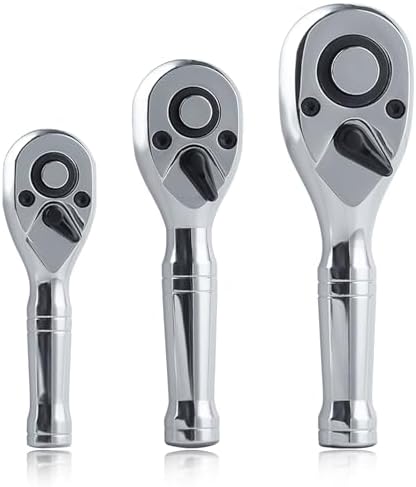 SPEEDWOX Stubby Ratchet Set 3 Piece Ratchet Tools 72-Tooth Reversible ...
