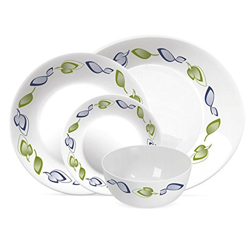 Buy Treo Bormioli Autumn Leaf Glass Dinner Plate Set, 15-Pieces ...