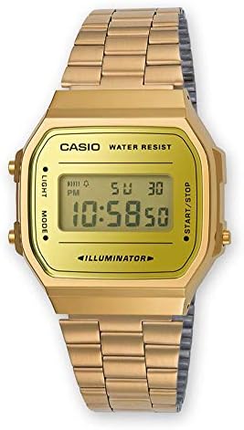 Casio Unisex's Digital Quartz Watch with Stainless Steel Strap A168WERB ...