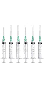 Amazon.com: 50 Pack 3ml/cc Disposable Luer Lock Lab Syringes with 21Ga ...
