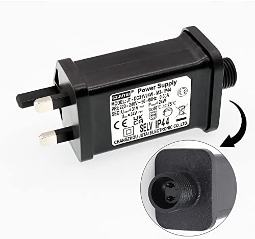 String Lights Indoor-Outdoor Power Adapter for CZJUTAI JT-DC31V24W -M1 ...