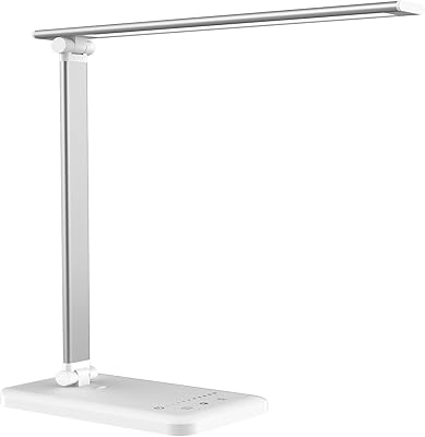 Desk Lamp, LED Desk Lamp with Wireless Charger, USB Charging Port ...