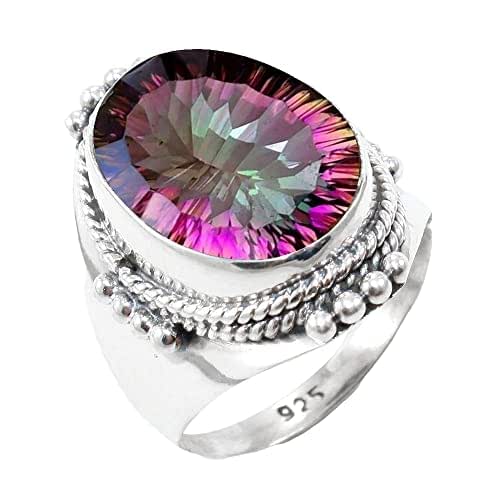Amazon.com: Fine Sterling Silver Ring For Women & Men Natural Mystic ...