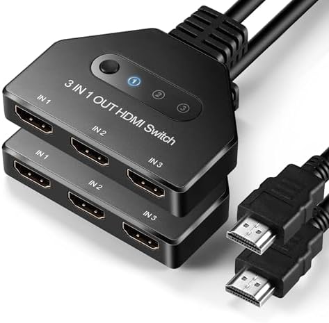 Amazon.com: 2 Pack 4K@30Hz HDMI Switch 3 in 1 Out, Komytoo 3 Port HDMI ...