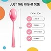 Amazon.com: Pink Plastic Spoons 100 Pcs Pink Spoons Disposable Utensils ...