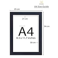 Koshtak A4 Size Black Photo Frame with Unbreakable Acrylic Glass, Set ...
