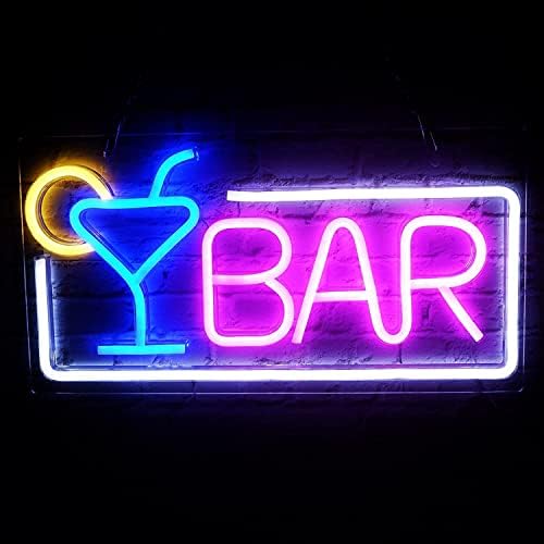 Looklight Cocktails Neon Sign Bar Neon Signs for Wall Decor, Pink ...