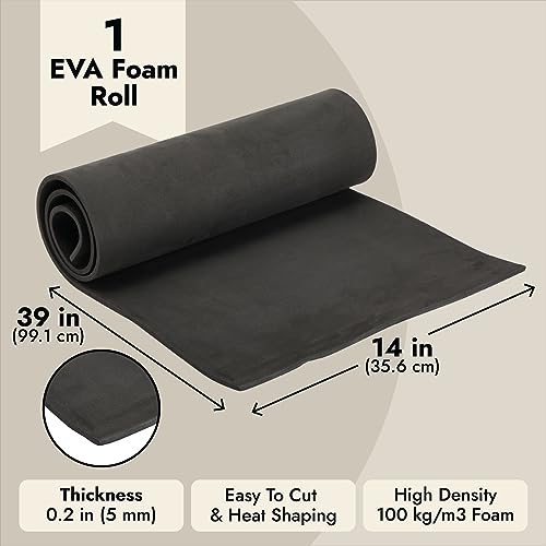 5mm EVA Foam Roll, Black Foam Sheet for Cosplay Armour, Costume, Party ...
