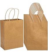 Amazon.com: 100 Pack 5.9x3.15x8.26 inch Small White Gift Bags, Kraft ...