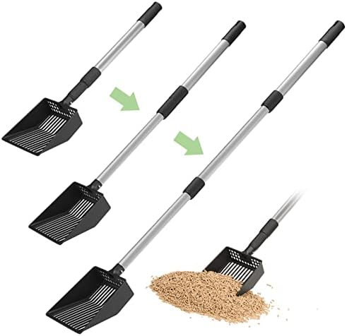 EXPAWLORER Long Handle Cat Litter Scoop - Non-Stick Metal Litter ...