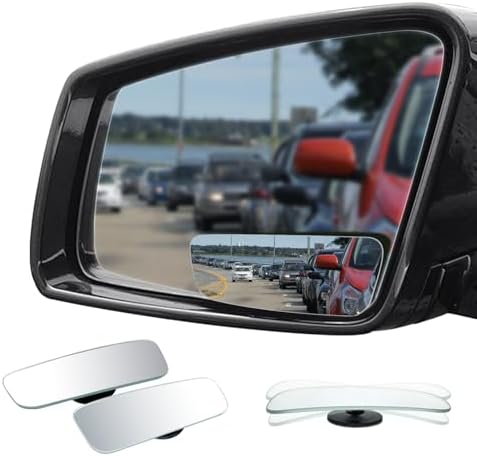 LivTee Blind Spot Mirror, Rectangular Shaped HD Glass Frameless Convex ...
