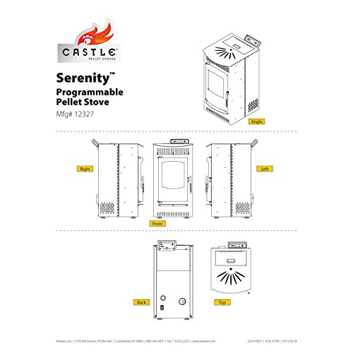 Castle Pellet Stoves 12327 Serenity Wood Pellet Stove with Smart ...