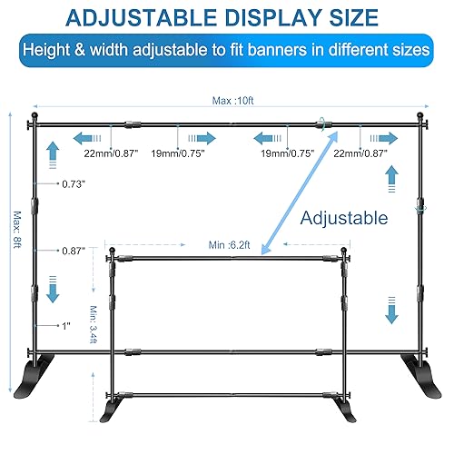 Snapklik.com : FUDESY Backdrop Banner Stand, 10x8ft Heavy Duty Display ...