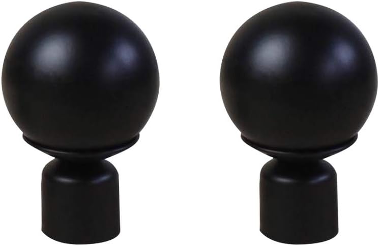 Amazon.com: Window Curtain Rod End Black Unique Design Drapery Pole ...