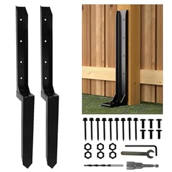 JumboTIGER Thickened Fence Post Repair Kit Heavy Duty Fence Post Anchor ...