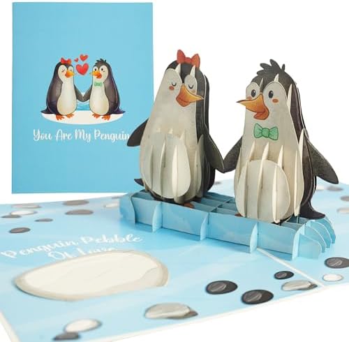 Amazon.com: Penguin Pebble 3D Popup Card, You Are My Penguin Romantic ...