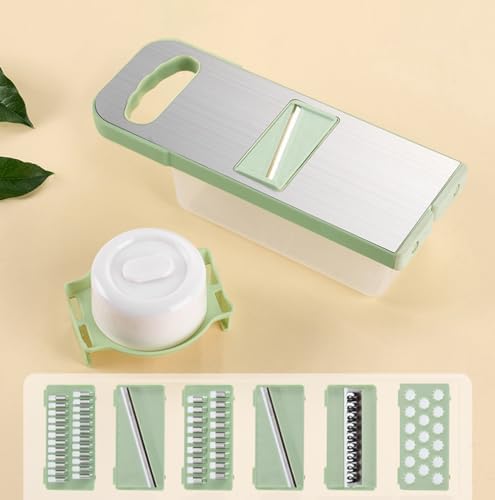 Mandoline with Container - 9 in 1 Vegetable Chopper Kitchen Mandolines ...