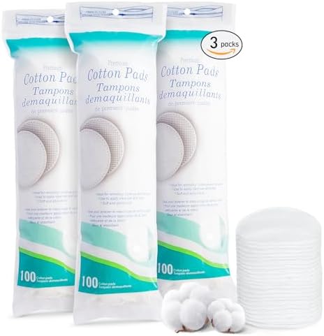 Amazon.com: krofaue Premium Cotton Rounds for Face 300PCS Lint-Free ...