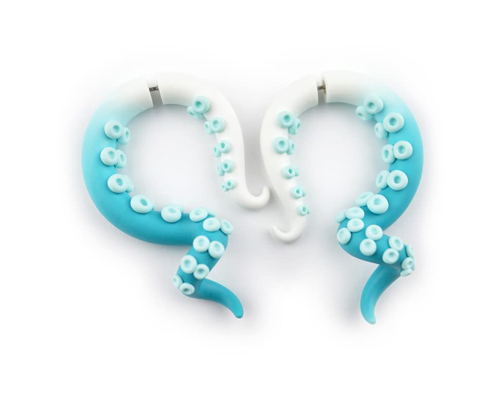 Amazon.com: Fake Gauge Octopus Tentacle Earrings and Ear Plugs Pastel ...