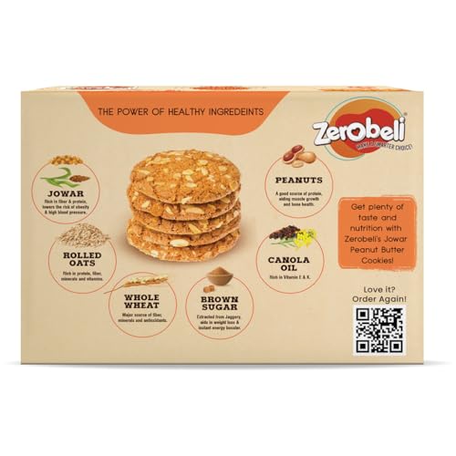 Zerobeli Jowar Cookies Combo 250g each - Peanut Butter & Gluten Free ...
