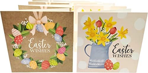 Set of 8 Premium Easter Cards – Two Unique Floral Designs, 210GSM ...