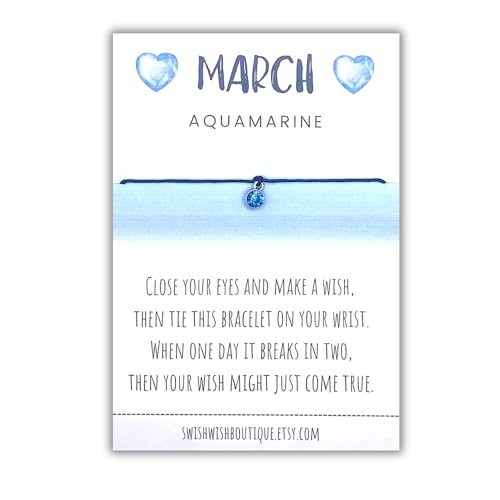 March Birthday Wish Bracelet, String Bracelet, March Birthday Gift ...