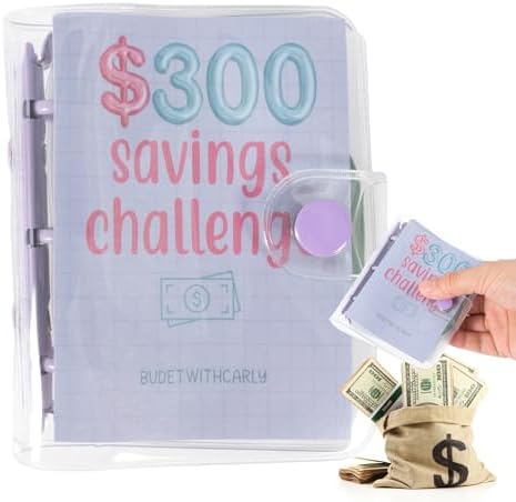 JEKUGOT Mini Savings Challenge Binder, Mini Money Saving Wallet Easy ...