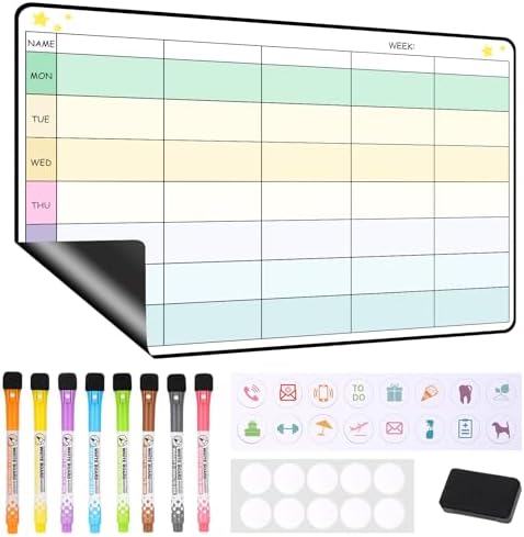 JIANTA Magnetic Chore Chart, Magnetic Weekly Planner for Fridge ...