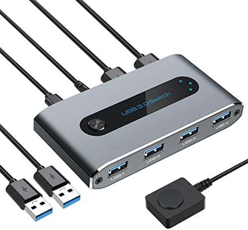 Amazon.com: USB 3.0 Switch Selector 4 Port KVM Switches 2 Computers ...