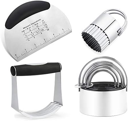 Amazon.com: K&S Artisan Pastry Cutter Set Dough Blender + 5 Round ...