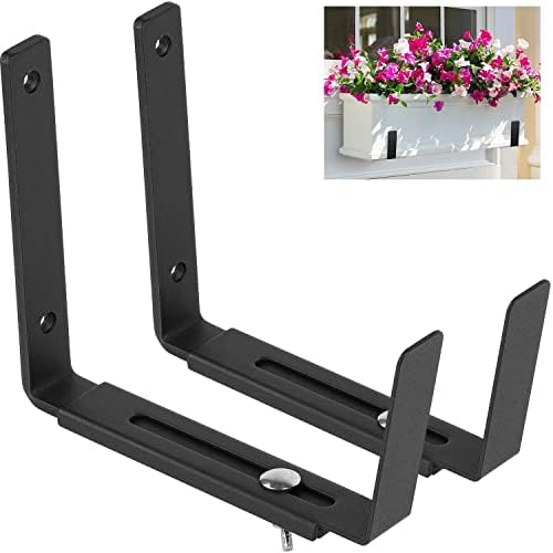 Amazon.com : KIVATA Window Box Brackets, Adjustable Planter Box ...