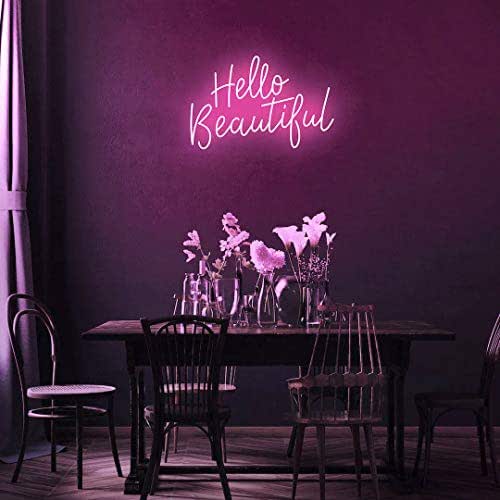 AOOS CUSTOM Handmade Custom Personalized LED Neon Sign (Hello Beautiful ...