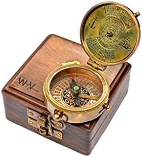 Handmade Brass Antique Compass with Leather Case/Vintage Reproduction ...