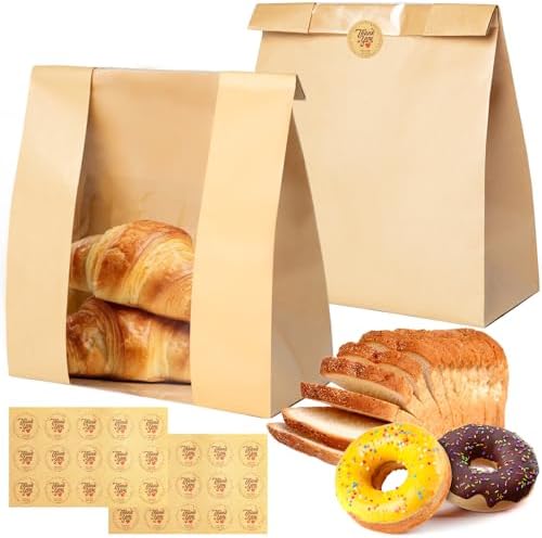 Amazon.com: 30 Pack Bread Bags With Window for Homemade Sourdough ...