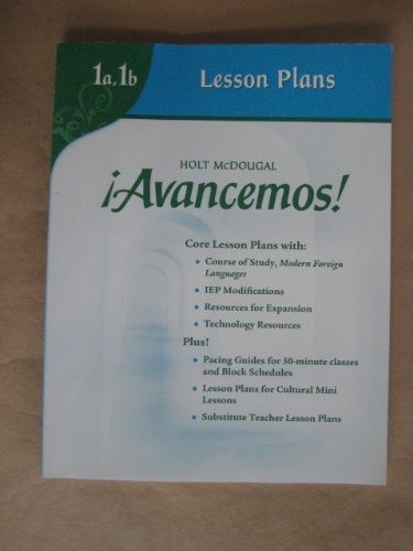 Avancemos North Carolina Lesson Plans Level 1a, 1b - 9780547271255 ...