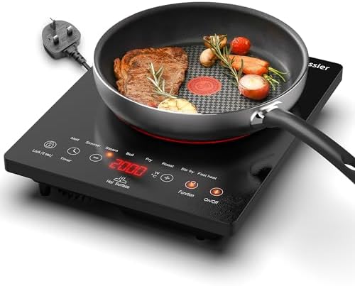 Daewoo 2000W Electric Single Induction Hob with Built-In Timer and ...