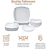 Amazon.com | Amazon Basics 18-Piece Kitchen Dinnerware Set - Square ...