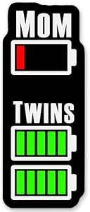 Amazon.com: Mom of Twins Battery Sticker - 5" Laptop Sticker ...