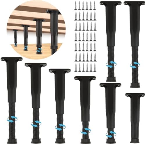 Amazon.com: 6 PCS Adjustable Height Bed Support Legs (8.3"-14.5") Bed ...