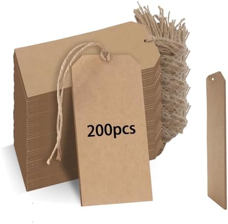 Amazon.com : 200pcs Large Tags with String, Price Tags 4 3/4" x 2 3/8 ...