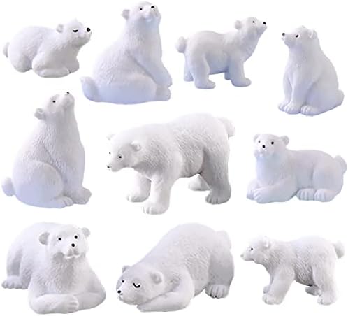 Amazon.com: Sosation 32 Pieces Polar Bear Figurines Toys Set Christmas ...