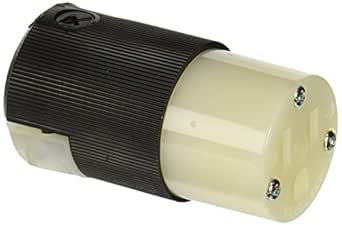 Hubbell HBL5269C Conector, 15 amperios, 125 V, 5-15R, negro/blanco ...