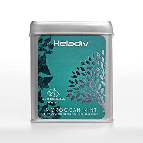 Amazon.com : Heladiv Moroccan Mint Green Tea 15 Count Tea Bags in aTin ...