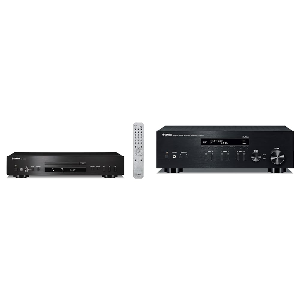 Amazon.com: Yamaha CD-S303 Single CD Player, Black & Yamaha R-N303BL ...