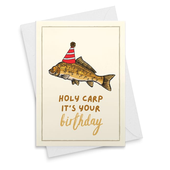 Amazon.com: Holy Carp It's Your Birthday - Fun Birthday Card Pun ...