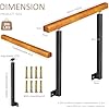 Side-Mounted Handrail for Outdoor Step, Fits 2 or 3 Steps, Wooden Hand ...