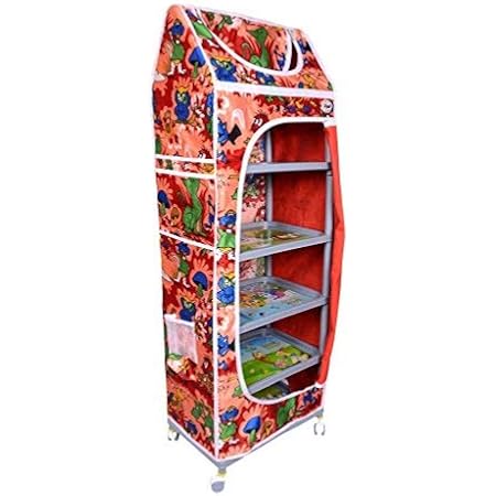 GRAZIA OBBO Multipurpose Toy Box/Almirah with 5 Shelves (Red) : Amazon ...