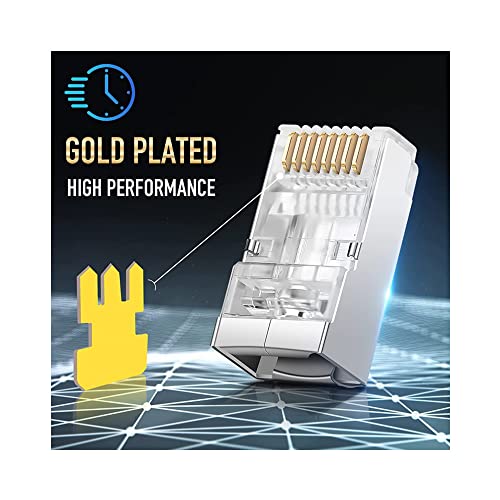 VIVOCH 50 Pcs Cat6 RJ45 Pass Through Connectors, Cat6 RJ45 Pass Through ...