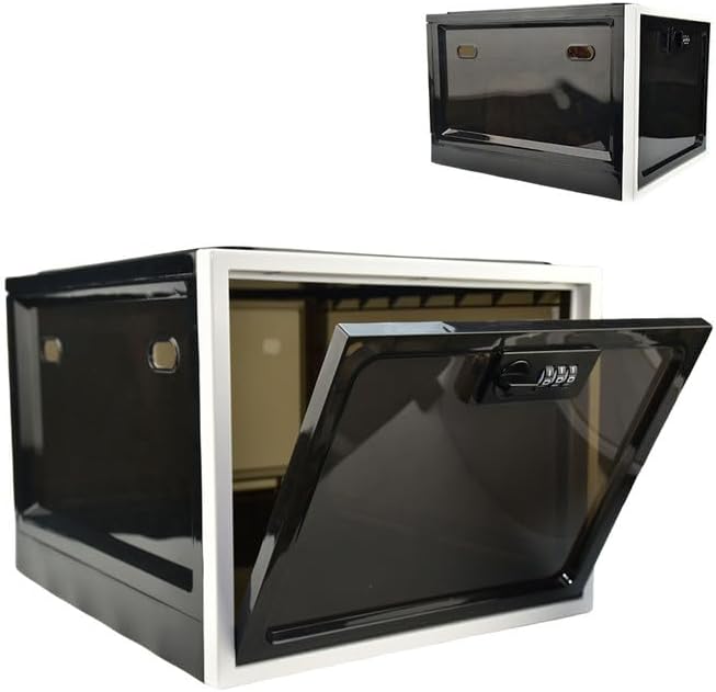 KARBAG Large Lockable Storage Box, Plastic Clear Combination Lock Box ...